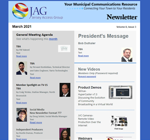 Newsletter screen shot – Jersey Access Group
